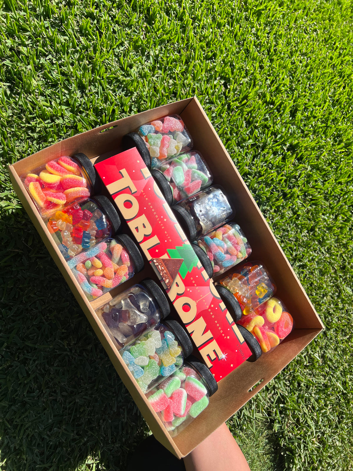 Toblerone & lolly filled jars - Christmas edition - All Boxed Out AU